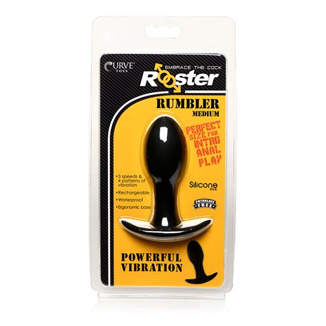 Curve Novelties Rooster Rumbler Vibrating Silicone Anal Plug Medium