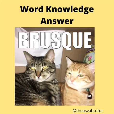 The Asvab Tutor Presents Meaning Of Vocabulary Word Brusque The Asvab Tutor
