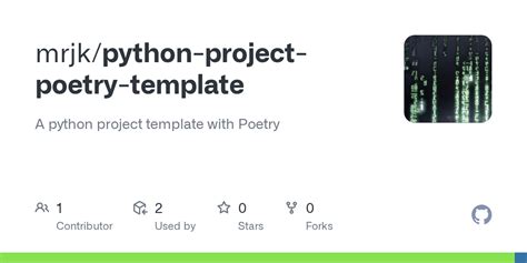 Github Mrjkpython Project Poetry Template A Python Project Template