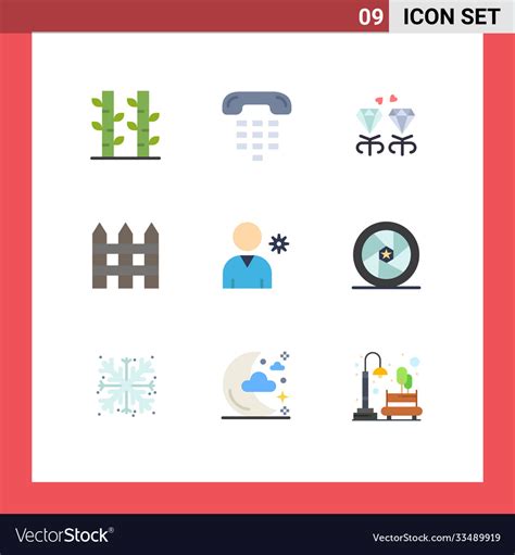 group 9 flat colors signs and symbols royalty free vector