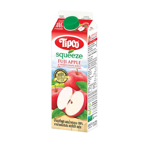 ใหม่ล่าสุด ทิปโก้ สควีซ น้ำแอปเปิ้ลฟูจิผสมน้ำองุ่น 100 1000 มล Tipco Squeeze Apple Fuji 1 L
