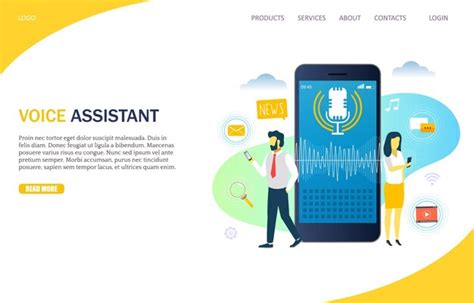 Premium Vector Voice Assistant Vector Website Landing Page Design