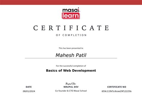 mahesh patil on linkedin webdev masaischoolgrad certificate