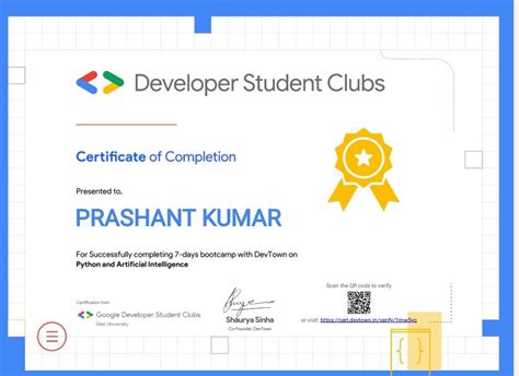 Prashant Kumar On Linkedin Python Ai Certification Gdsc Awscommunity