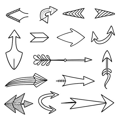 A Set Of Recycling Arrow Hand Drown Line Art Premium Ai Generated Vector