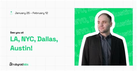 More Cities More Opportunities ️ From January 25 To February 12 Rubyroid Labs