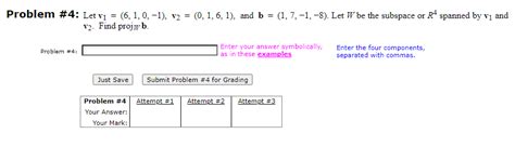 Solved Problem 4 Let V1 6 1 0 1 V2 0 1 6 1 And Chegg Com