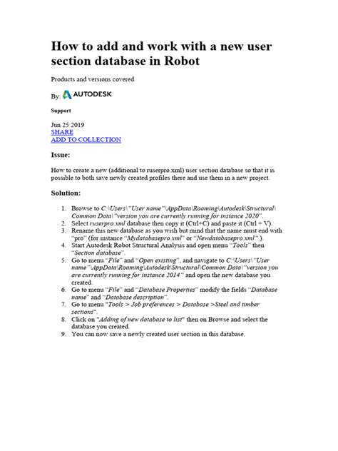 How To Add And Work With A New User Section Database In Robot Pdf Computers Technology