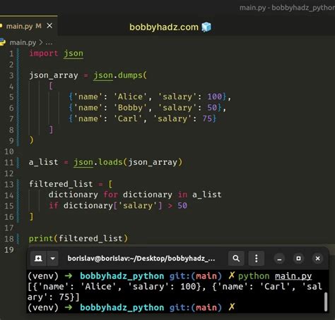 How To Filter A Json Array In Python Bobbyhadz