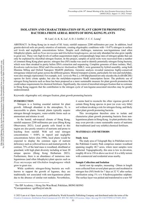 Pdf Isolation And Characterisation Of Plant Growth Promoting Bacteria