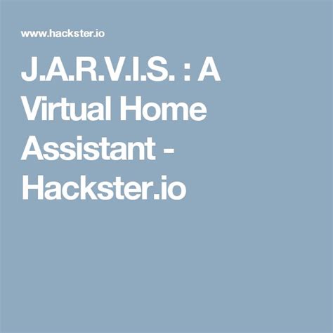Jarvis A Virtual Home Assistant Virtual
