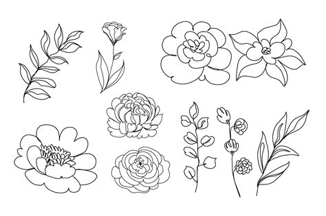 Abstract Line Art Flower