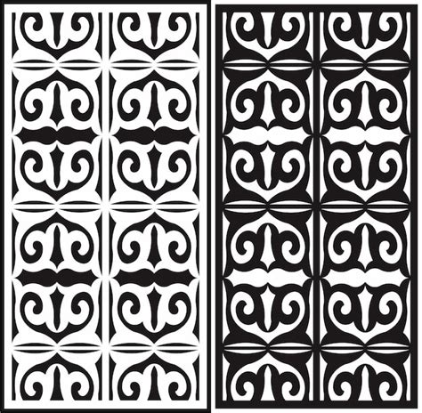 Vector Cutting Laser Motif Partition Fences Facade Seamless Pattern