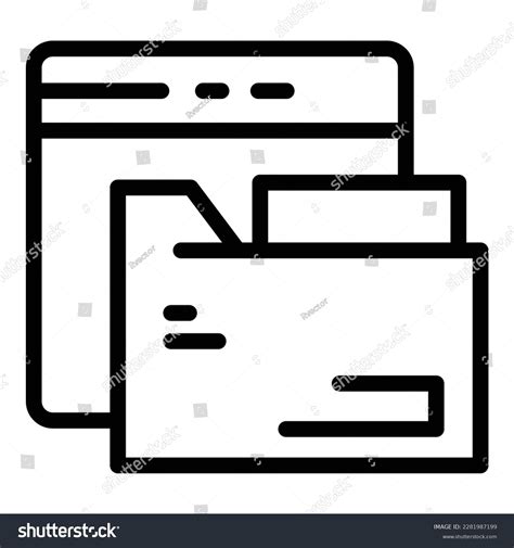 Internet Folder Icon Outline Vector Process Stock Vector Royalty Free 2281987199 Shutterstock