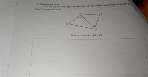 Solved B B Performance Task Error Analysis Given The Figure Below