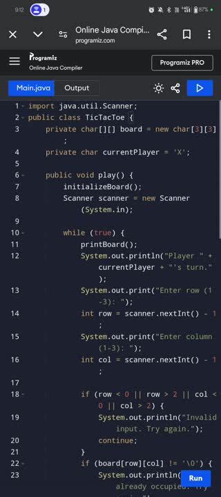 Lisha Sp On Linkedin Task 3 Tic Tac Toe Game In Java Internpe