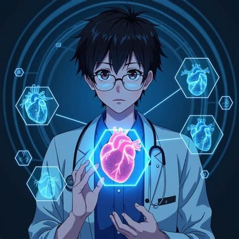 Free Digital Cardiac Analysis Image Anime Doctor Holographic Download At Stockcake