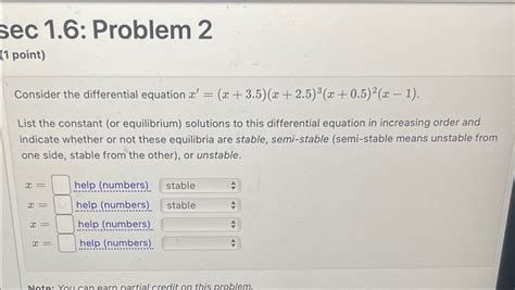 solved sec 1 6 problem 2 1 ﻿point consider the differential