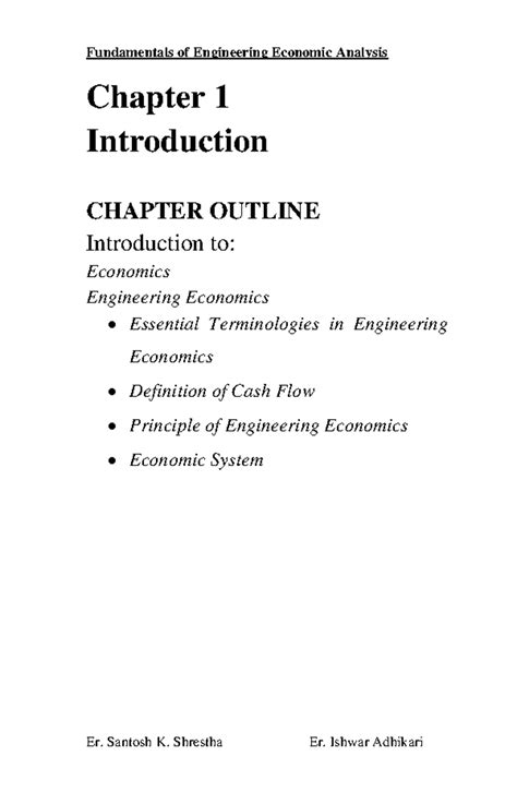 Economics Chapter 1 Fundamentals Of Engineering Economic Analysis