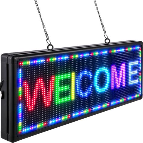 P6 Full Color 30 X 8 Indoor LED Sign Programmable Scrolling Message Display Business Signs