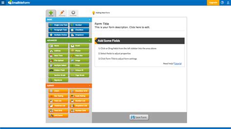 Basic Advanced And Survey Fields Help And Support Knowledge Base Emailmeform