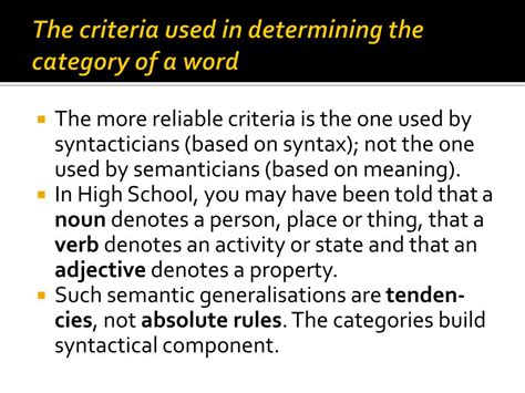 Ppt Syntactic Categories Powerpoint Presentation Free Download Id 2505799