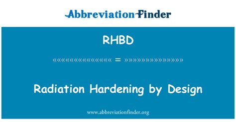 Rhbd 代表 抗輻射加固設計 Radiation Hardening By Design