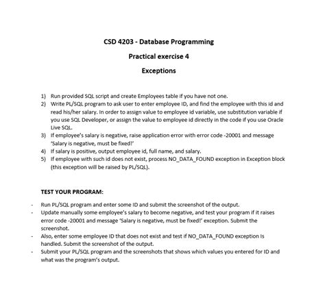 Solved Csd 4203 Database Programming Practical Exercise 4
