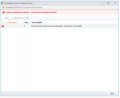 error on compilation community creatio