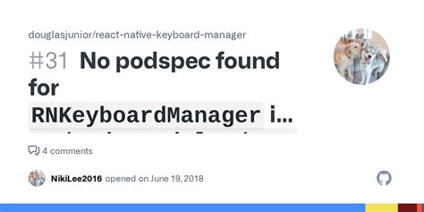 No Podspec Found For RNKeyboardManager In Node Modules React