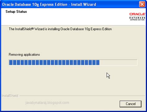 installing oracle database 10g express edition javabynataraj