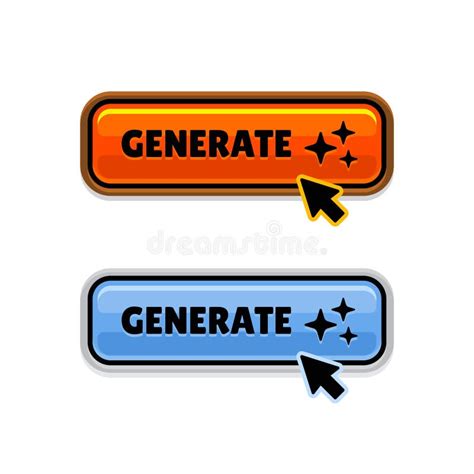 ai generate button set on white background vector stock illustration