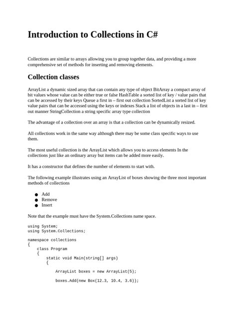 Introduction To Collections In C Pdf Algorithms And Data Structures Computer Programming