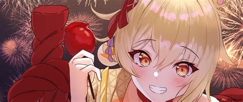 Crazy Anime Girl Yoimiya Genshin Impact 2K Wallpaper Download