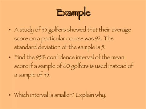 chapter 7 confidence intervals and sample size ppt golf sports