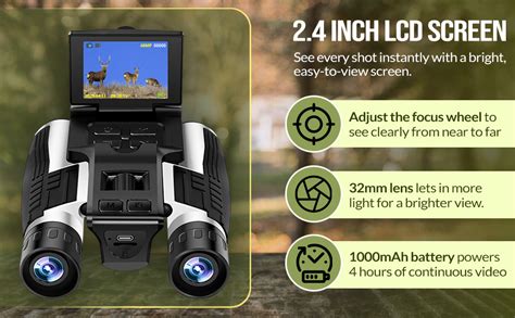 Binoculars With Camera Built In 12x32 Hd Zoom 2 Lcd