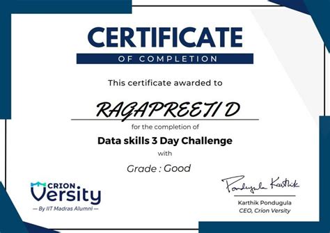 ragapreeti d on linkedin dataskills crionversity dataanalysis