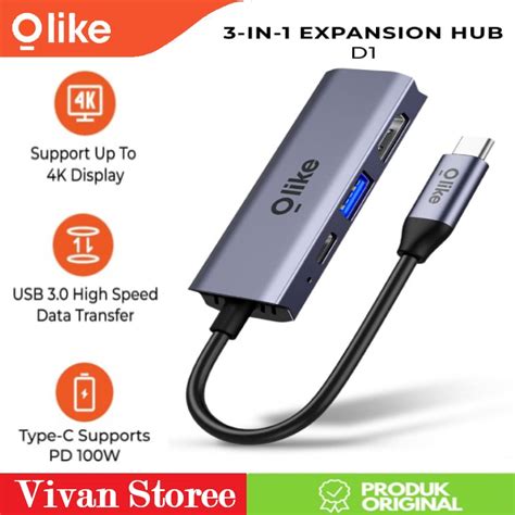 Jual Olike D Adapter Usb Hub In Type C To Hdmi K Usb High Speed Pd Fast Charging