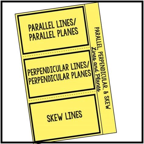 Parallel Perpendicular And Skew Lines Foldable By Slide N Divide
