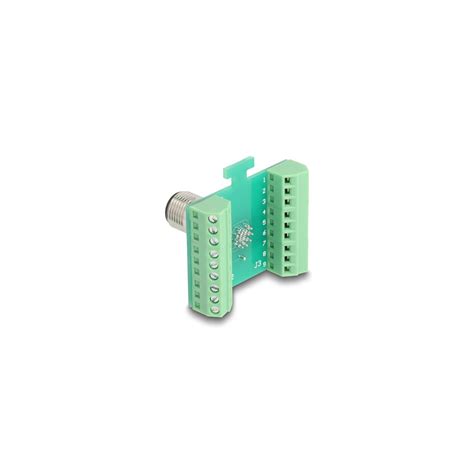 Delock M12 Transfer Module Adapter 17 Pin A Coded Male To 18 Pin Terminal Block For Installation