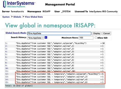 how to replay certain rows from a sql source using a sql adapter enslib