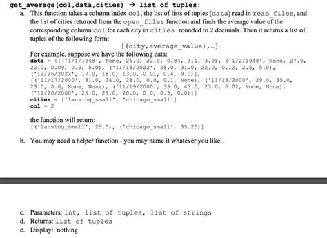 In This Assignment You Will Practice With Lists Of Chegg