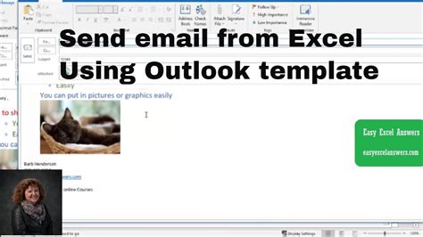 send email from excel using outlook template youtube