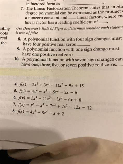 Solved In Factored Form As The Linear Factorization Chegg