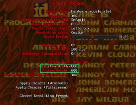 Bug Video Mode Pixel Scaling Width And Height No Longer Save To Settings File · Issue 1896