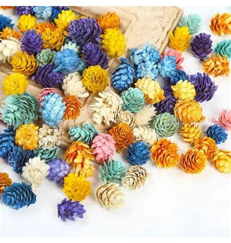 인테리어조화 인조식물 벽 조화 꽃 장식 멀티 컬러 천연 인공 소나무 콘 웨딩 장식 홈 크리스마스 Diy 스 티몬