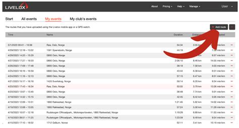 Livelox Upload A Route From A File