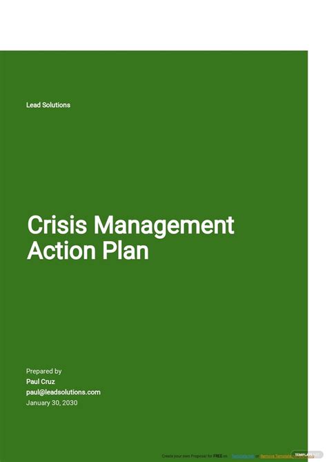 Free Crisis Management Plan Pdf Templates 13 Download