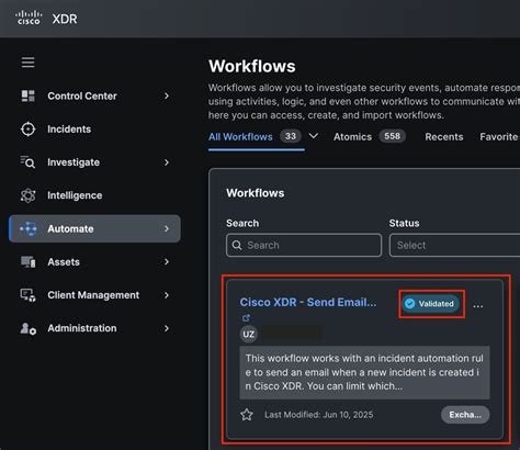 Configure Email Notification Automated Workflow With Xdr Cisco