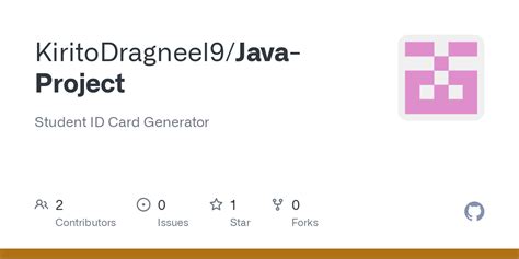 Github Kiritodragneel Java Project Student Id Card Generator